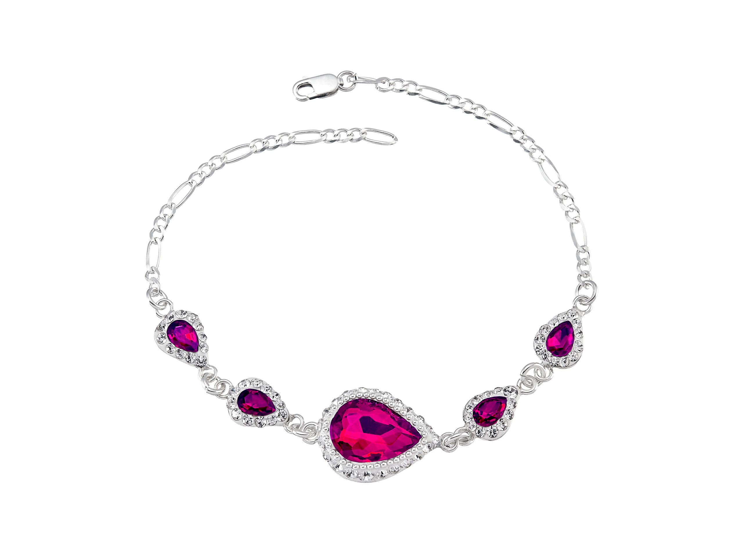 Pulsera Gota Grande y Chica Zirconia Morada - Illuminate Jewelry