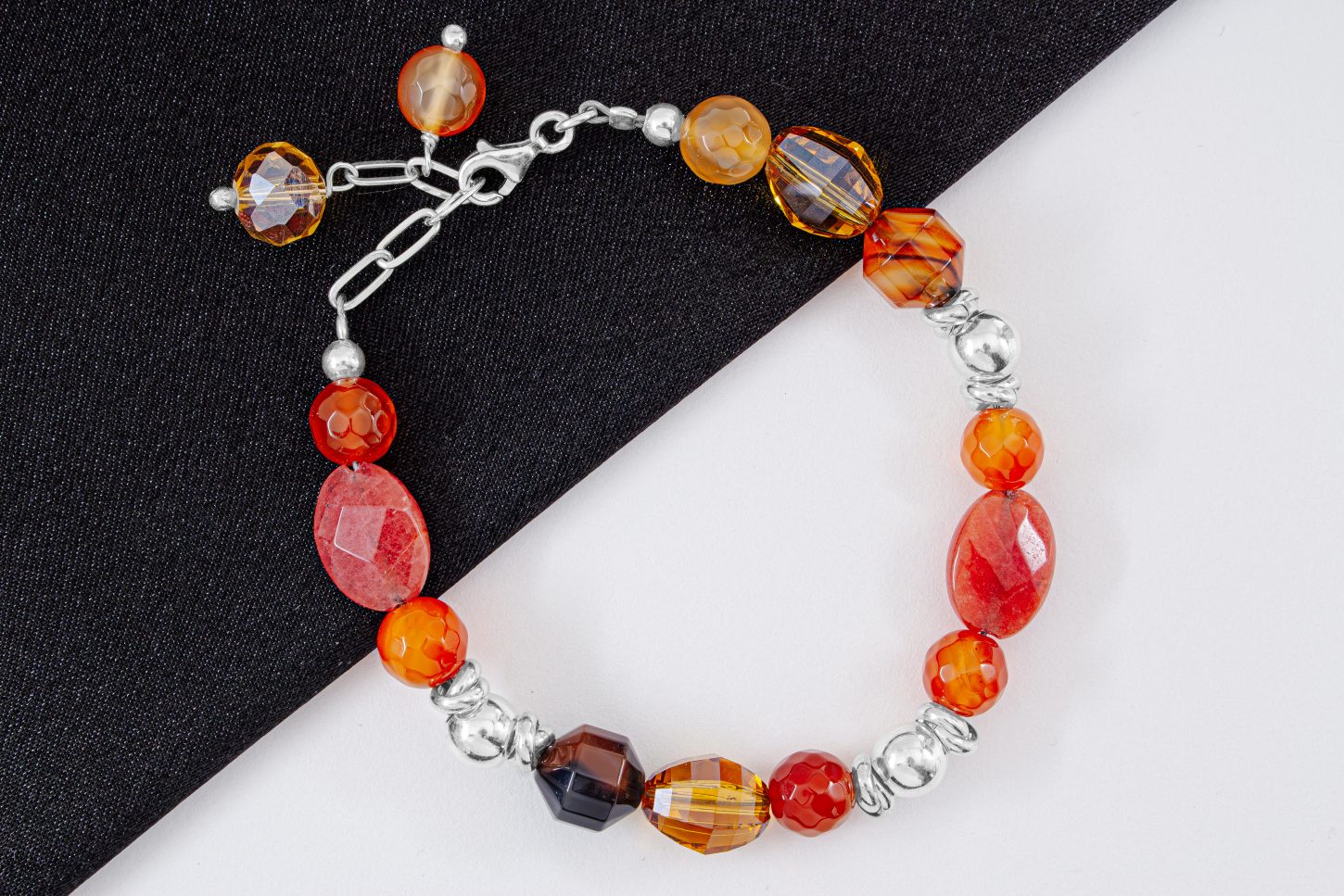 Pulsera Cornalina y Jade Naranja Piedras Naturales - Illuminate Jewelry