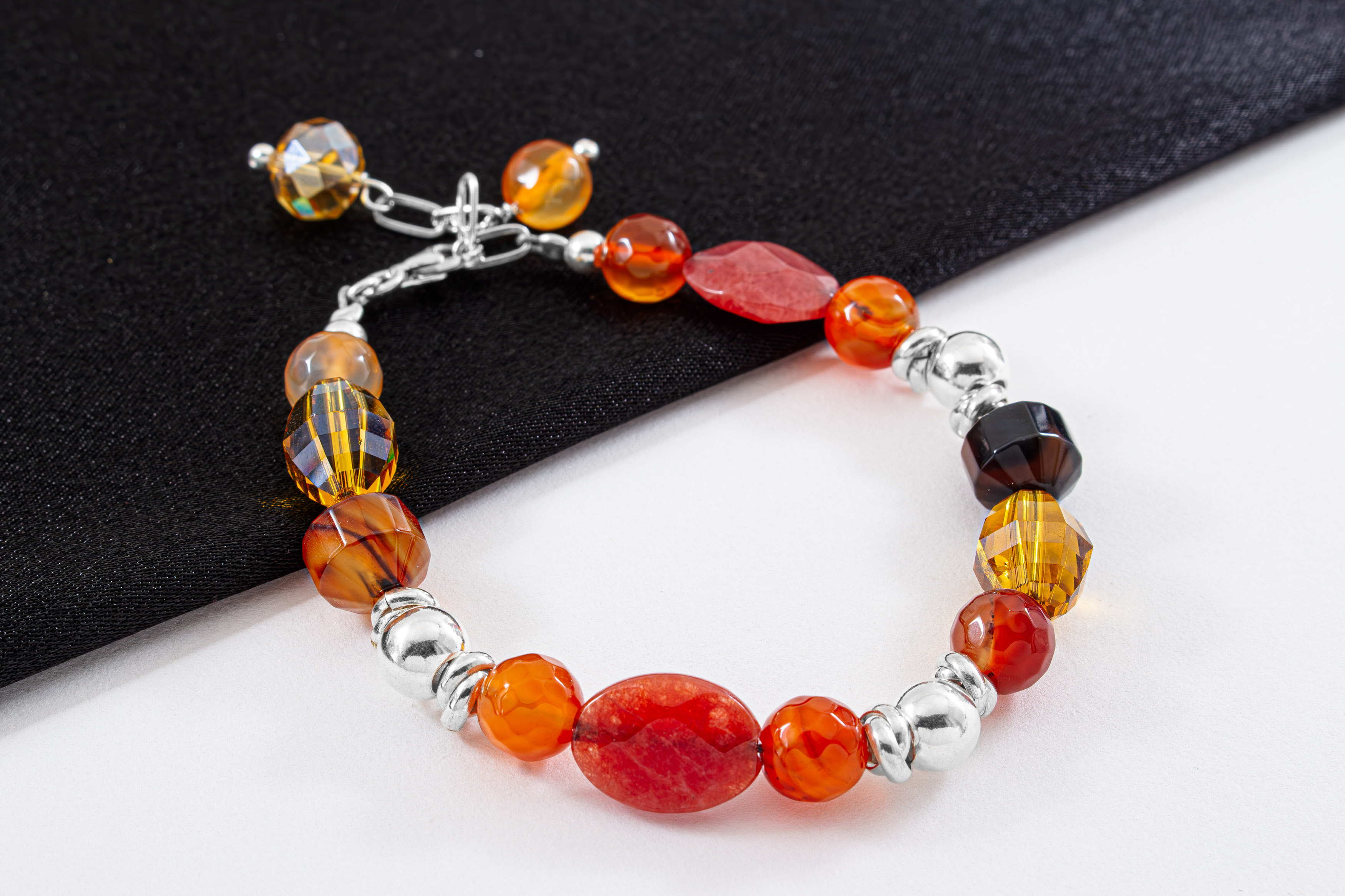 Pulsera Cornalina y Jade Naranja Piedras Naturales - Illuminate Jewelry