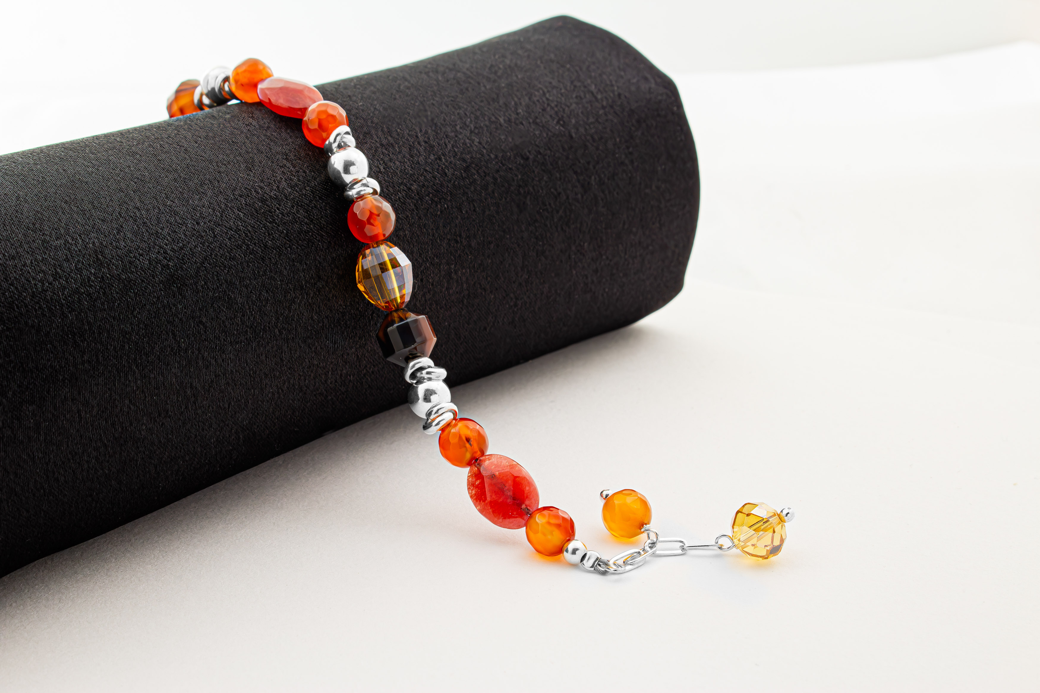 Pulsera Cornalina y Jade Naranja Piedras Naturales - Illuminate Jewelry